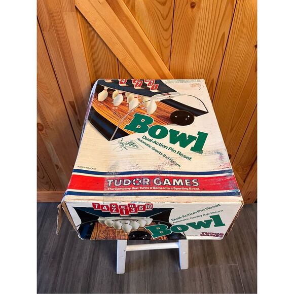 Tudor Games Vintage Tudor Games Bowl Bowling Set Dual Action Pin Reset 966 Works Poshmark